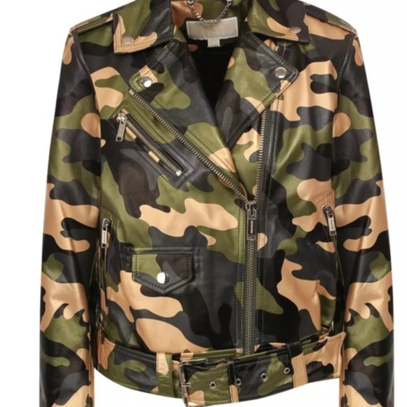 Michael Kors | Jackets & Coats | Nwt Michael Kors Camo Faux Leather Moto Jacket M | Poshmark